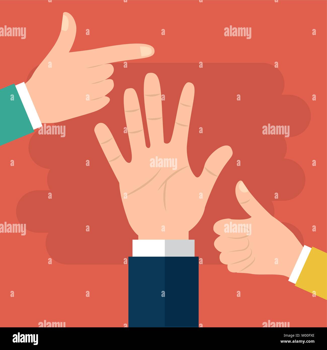 human hand pointing like and palm options Stock Vector Image & Art - Alamy