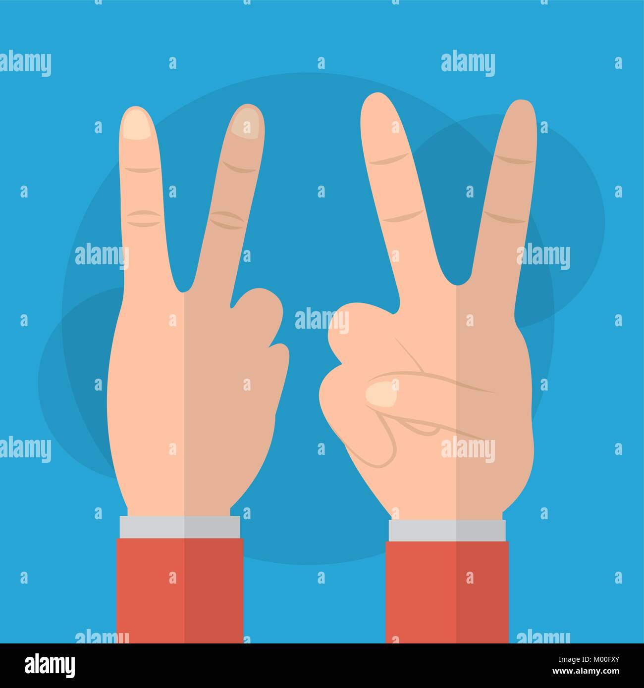 human hands with love peace front and back Stock Vector Image & Art - Alamy