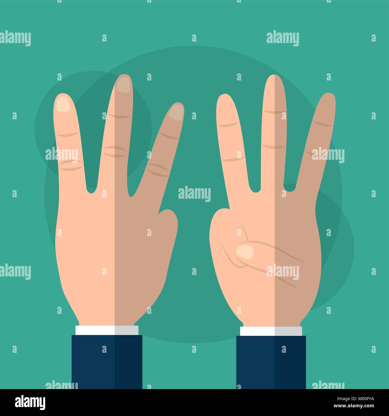 Woman 3 fingers Stock Vector Images - Alamy