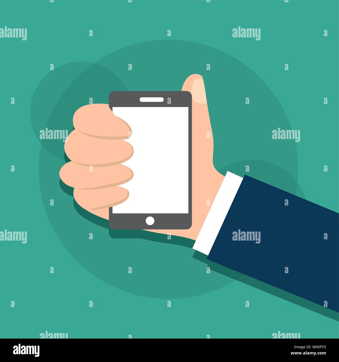 Close up hand holding mobile Stock Vector Images - Alamy