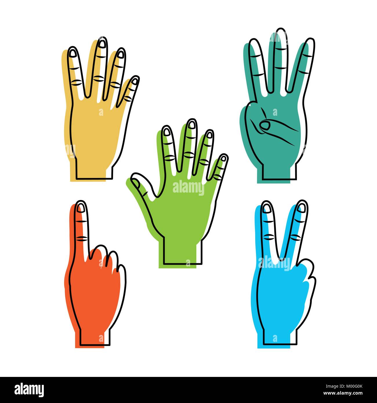 set of hands differents gestures Stock Vector Image & Art - Alamy