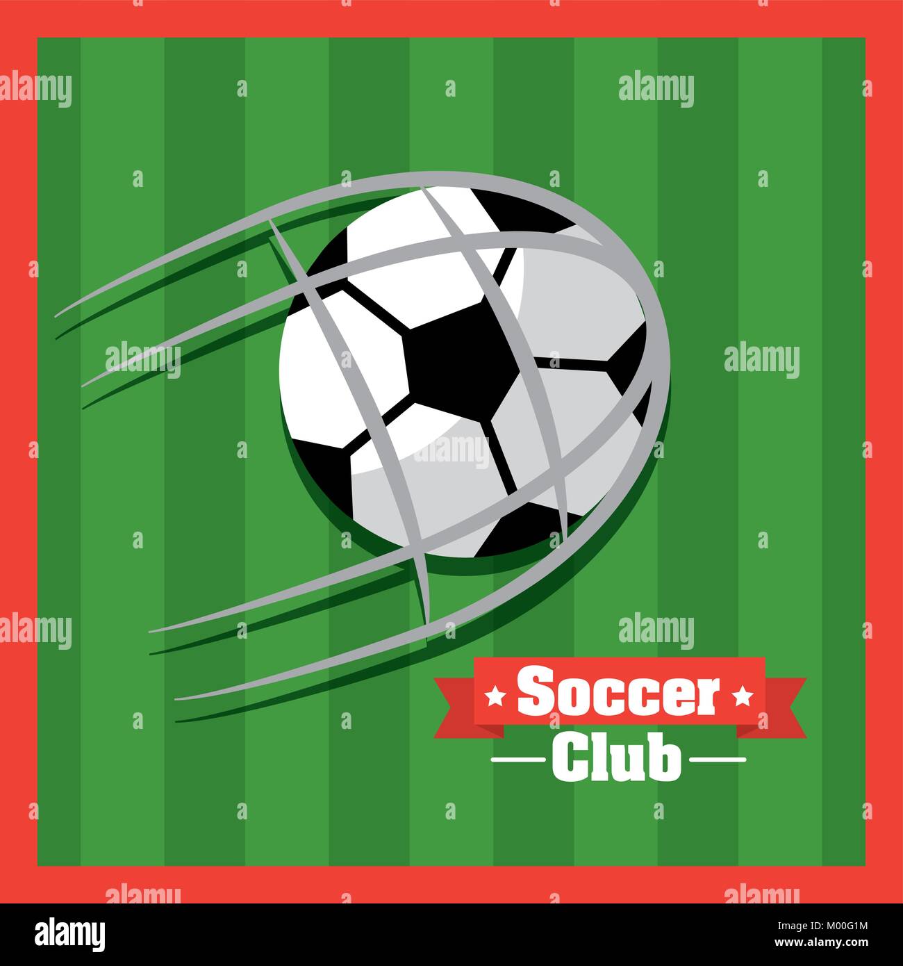 soccer club ball goal red green background Stock Vector Image & Art - Alamy
