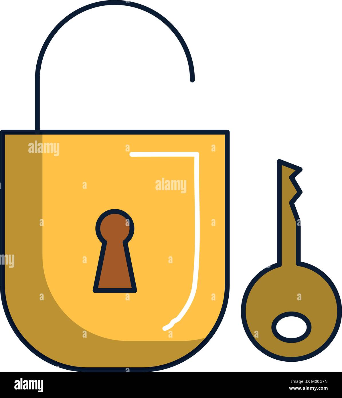 safe secure padlock with key vector illustration design Stock Vector ...