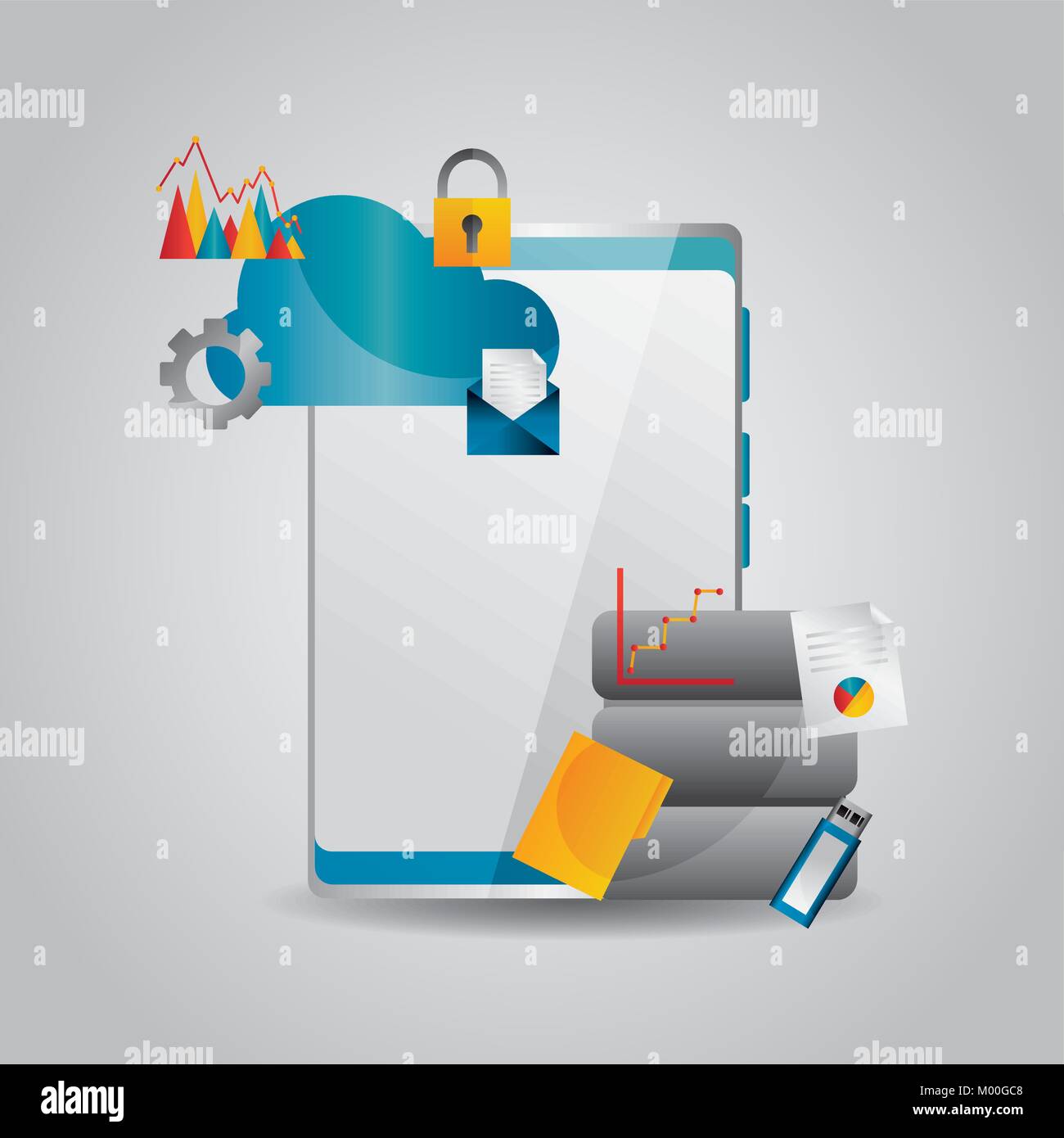 mobile phone data cloud file usb email Stock Vector Image & Art - Alamy