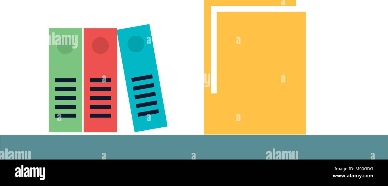 shelf with folder and organizer books vector illustration design Stock ...