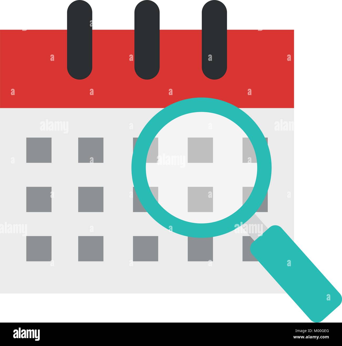 calendar reminder with magnifying glass vector illustration design ...