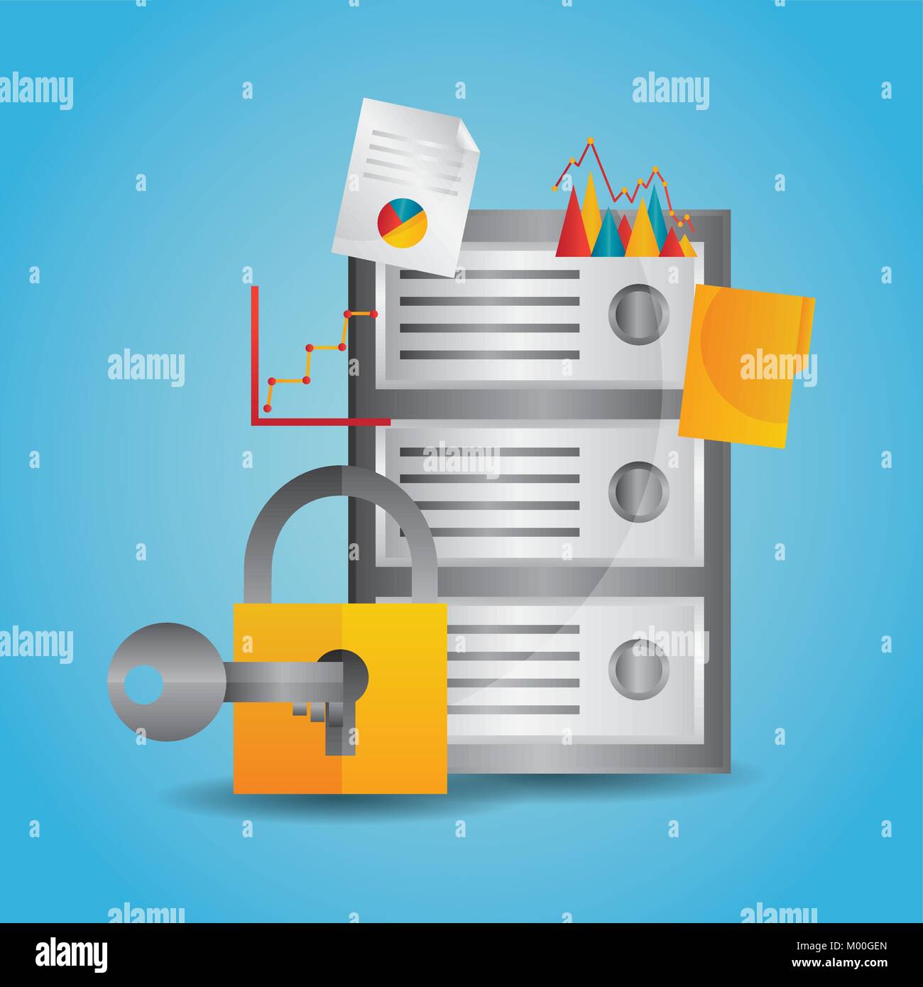 Data Center Server Protection Padlock Key Stock Vector Image And Art Alamy