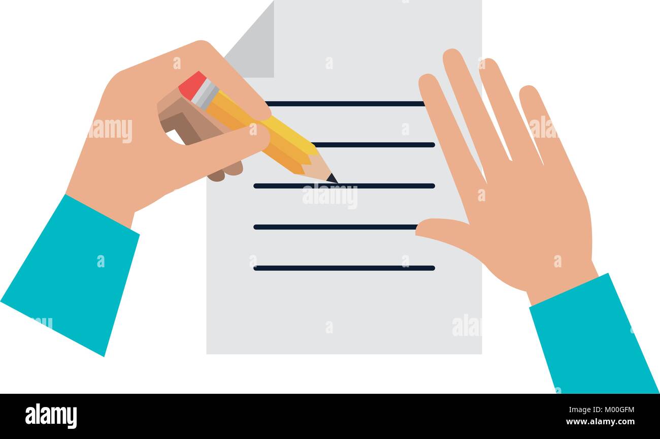 paper document with hand writen vector illustration design Stock Vector ...