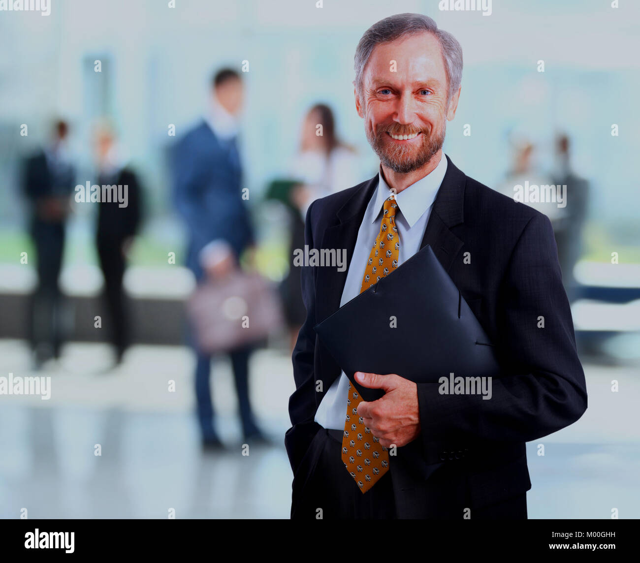 Successful businessman at the office leading a group Stock Photo - Alamy