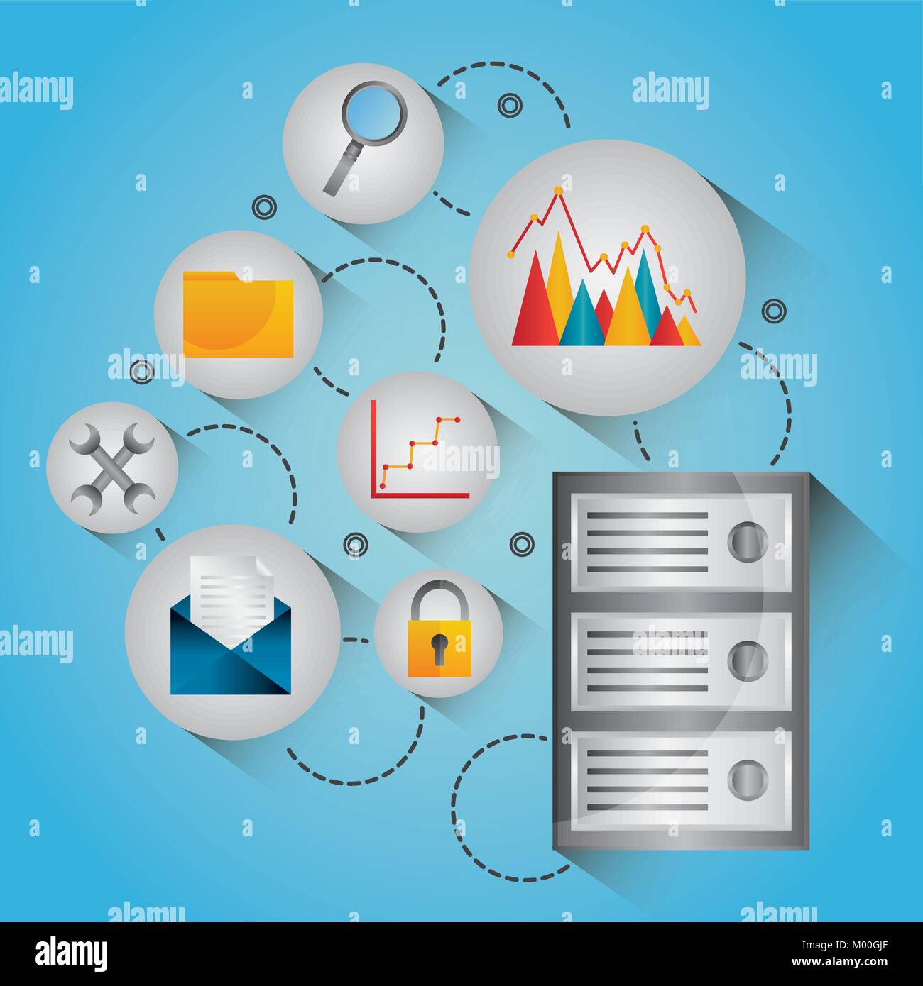 database center diagram protection network icons Stock Vector Image ...