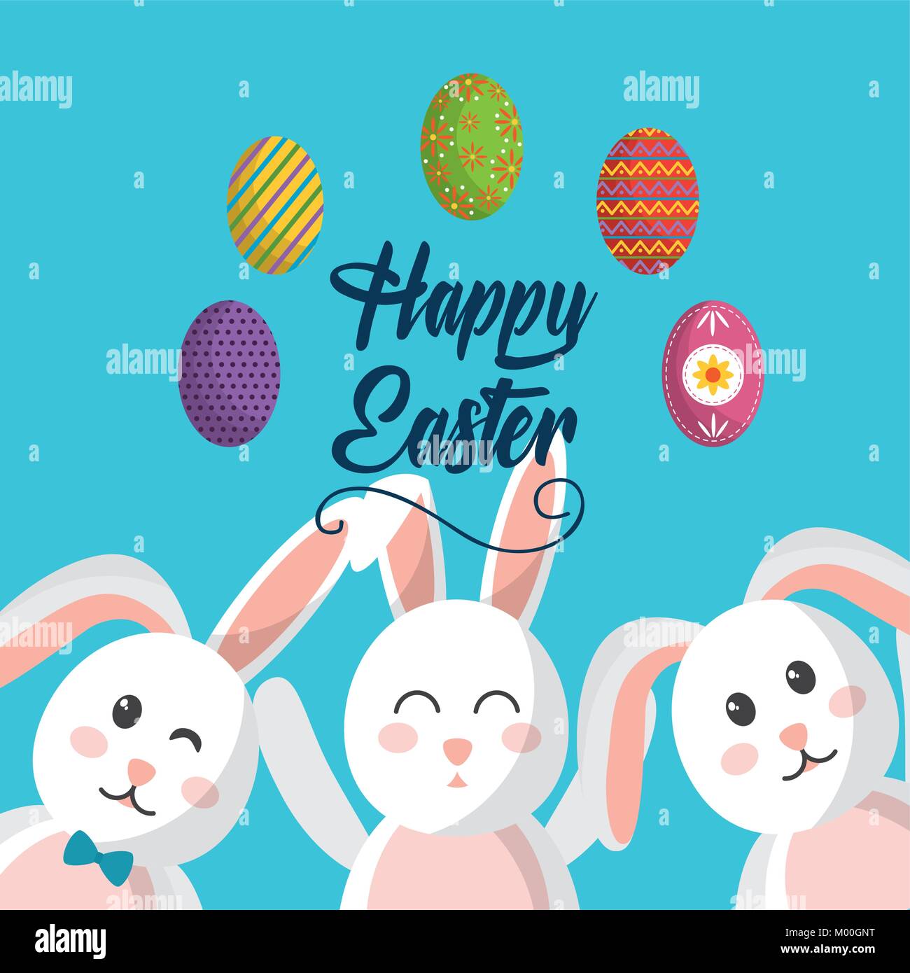 happy easter cute rabbit advertising poster Stock Vector Image & Art ...