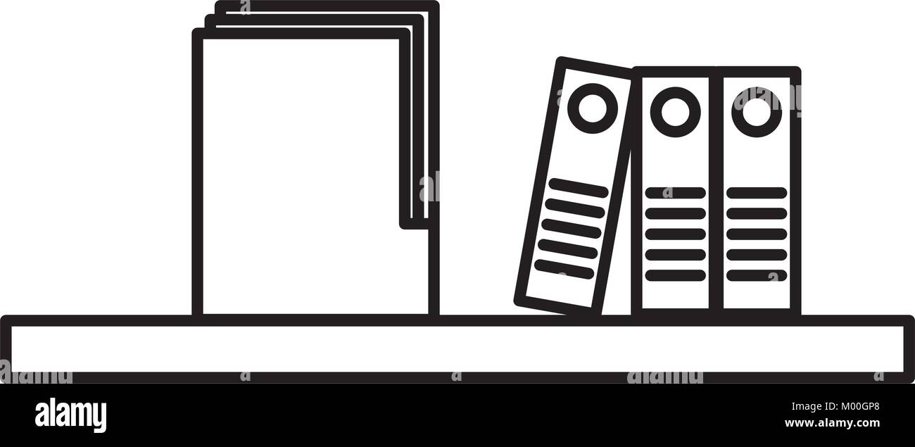 shelf with folder and organizer books vector illustration design Stock ...