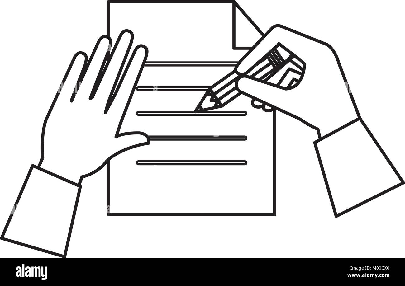 paper document with hand writen vector illustration design Stock Vector ...