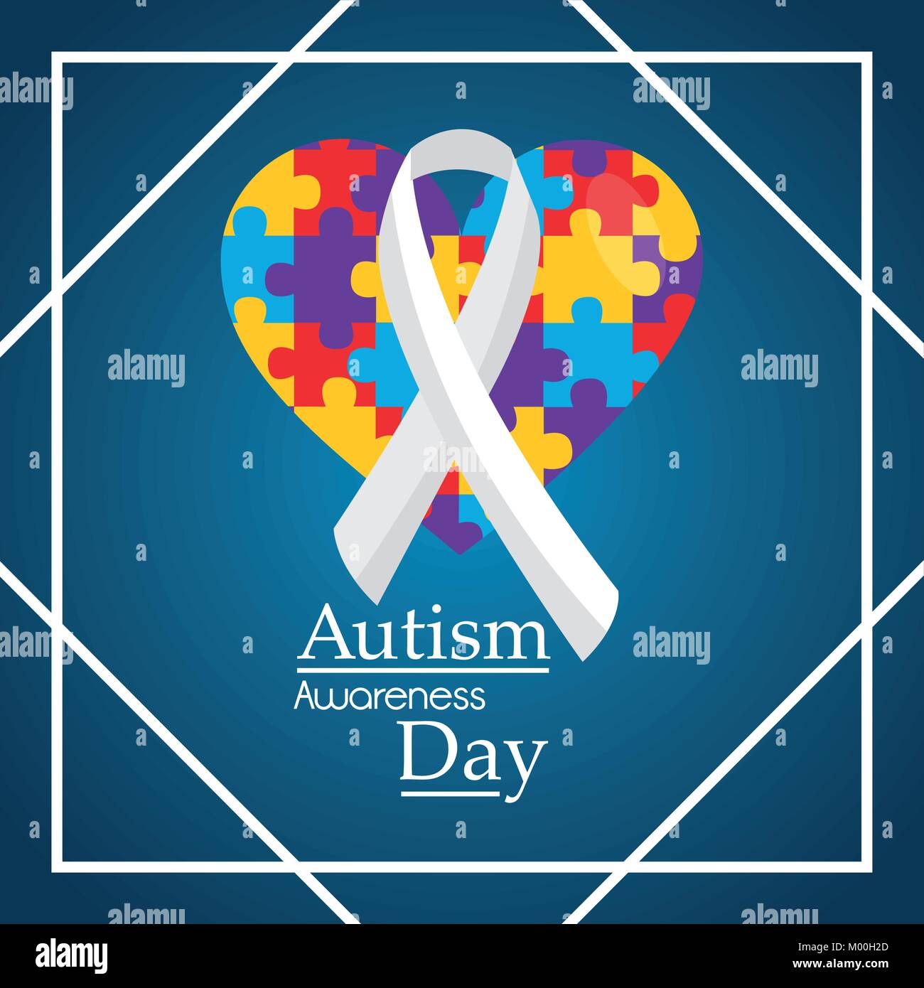 autism awareness day greeting card invitation event Stock Vector Image ...