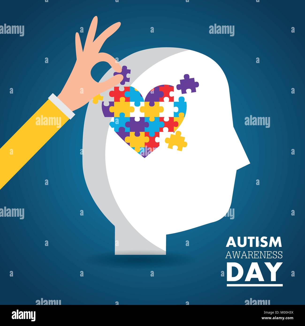 autism awareness day card health medical invitation Stock Vector Image ...