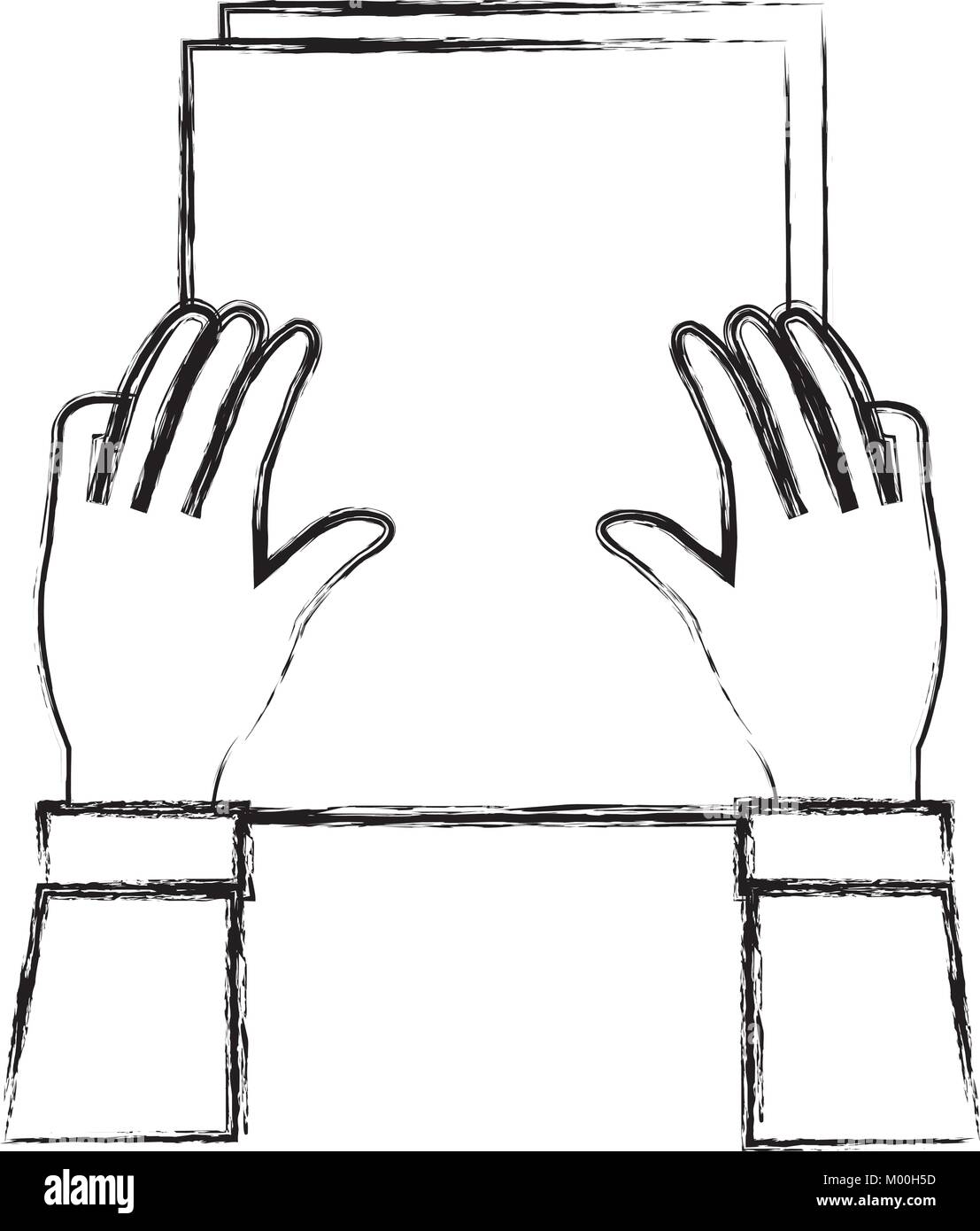 hands with paper document vector illustration design Stock Vector Image ...