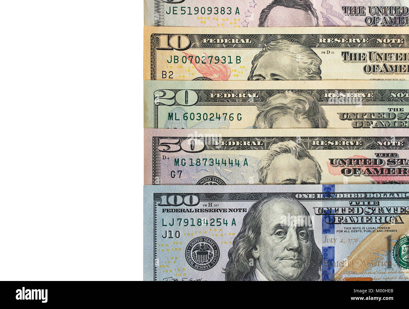 Us dollar bill isolated on white background Stock Photo - Alamy