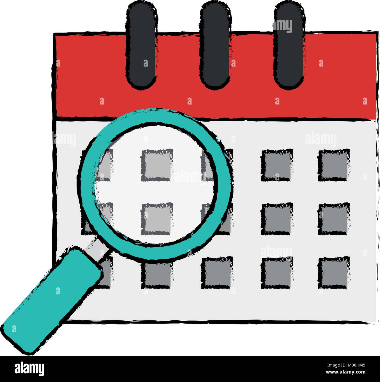 calendar reminder with magnifying glass vector illustration design ...