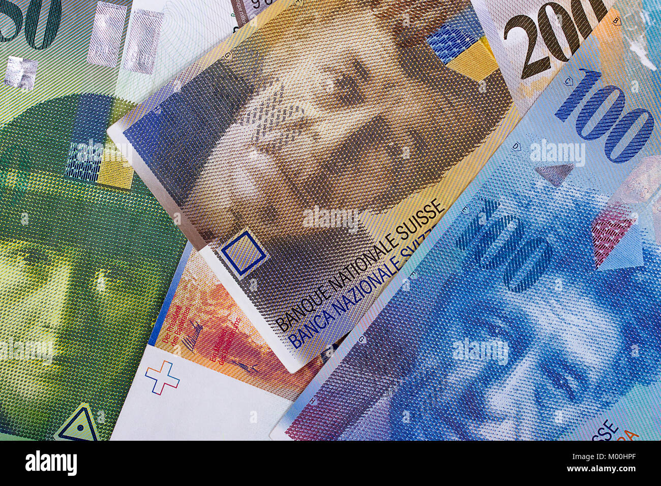 Swiss money frank abstract background or texture Stock Photo - Alamy