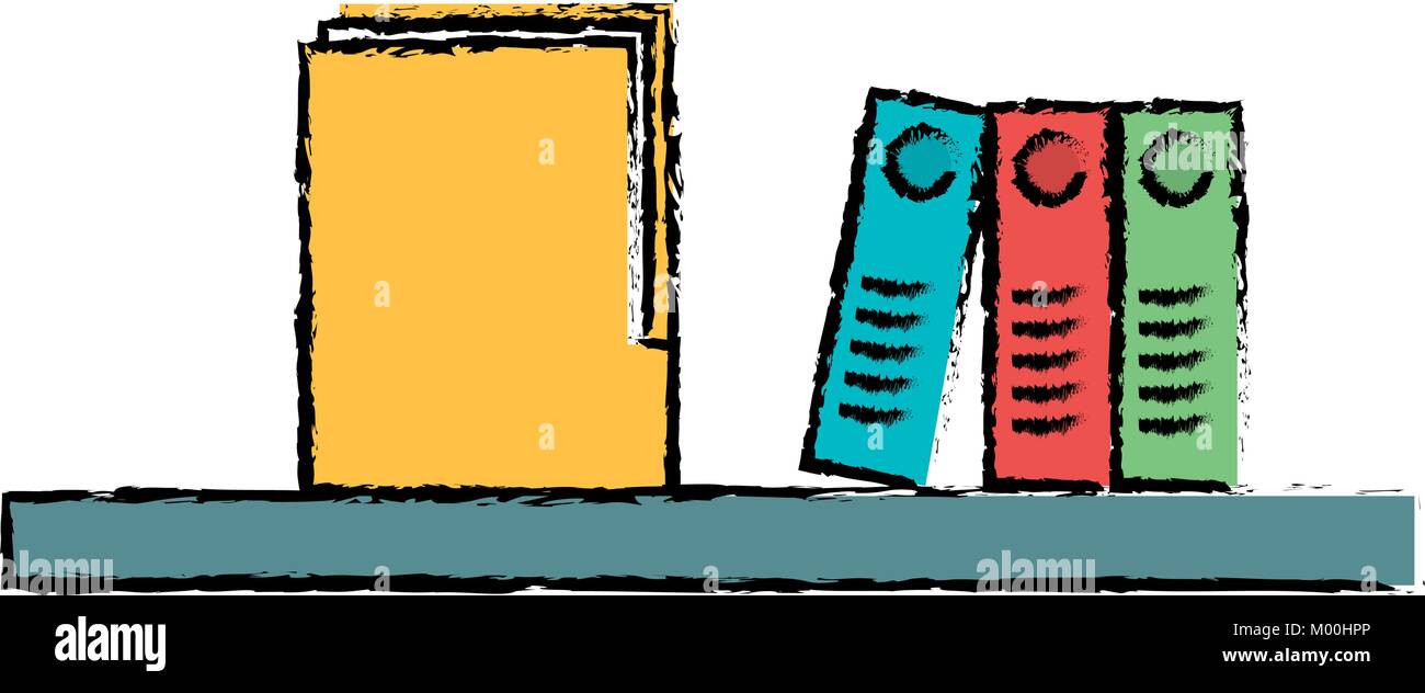 shelf with folder and organizer books vector illustration design Stock ...