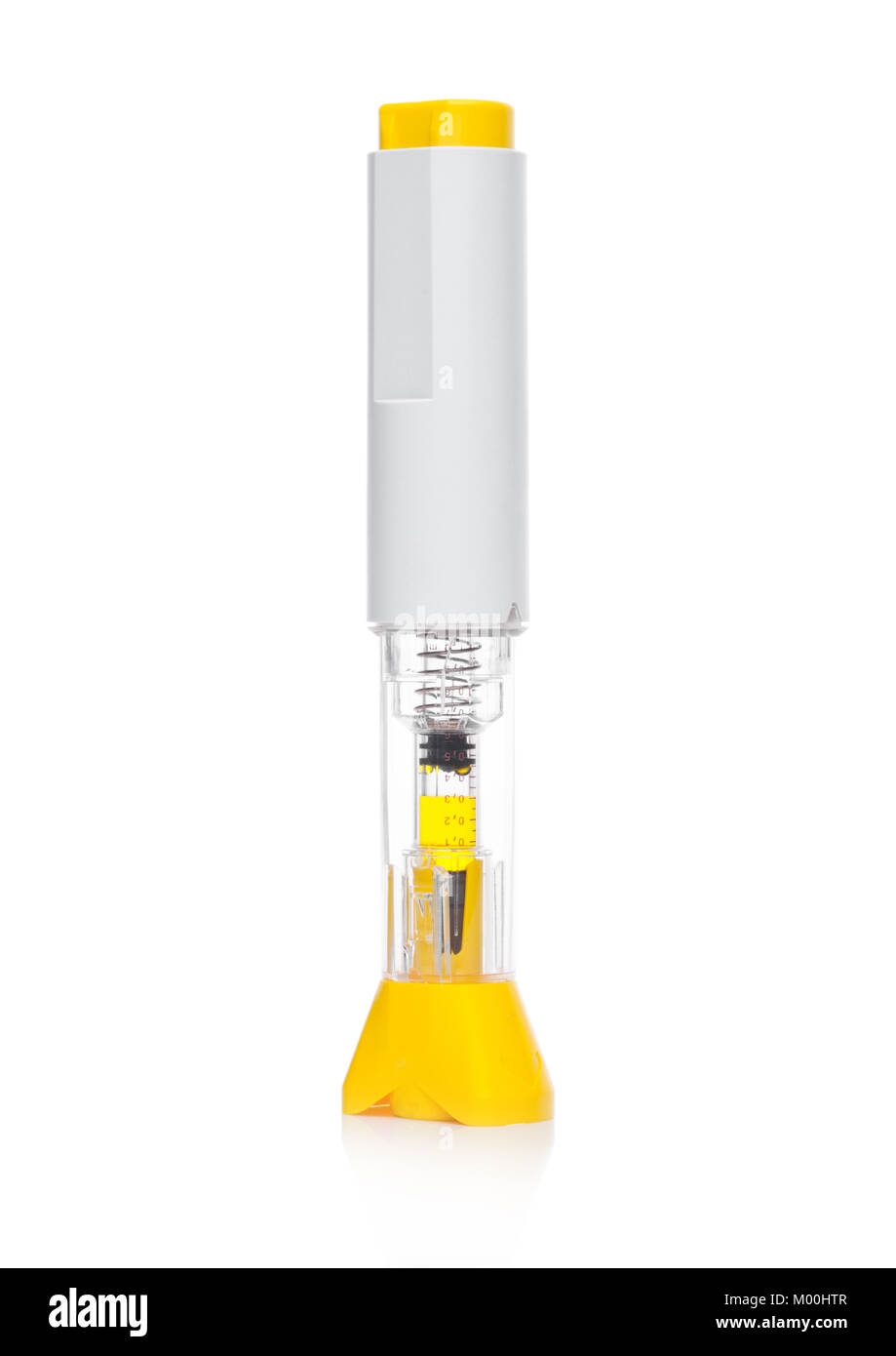Medical syringe injection in pre-filled pen on white background Stock ...
