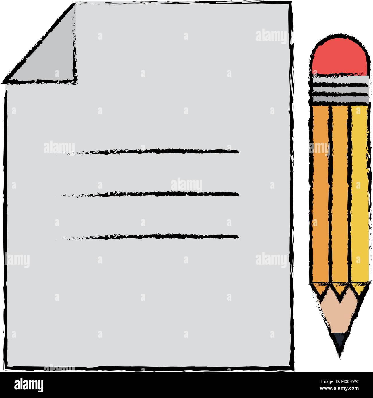 paper document with pencil vector illustration design Stock Vector ...