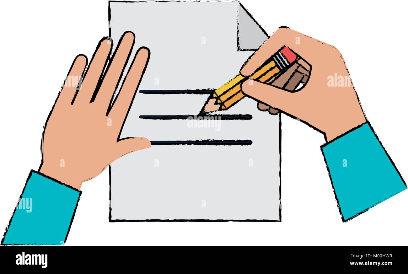 paper document with hand writen vector illustration design Stock Vector ...