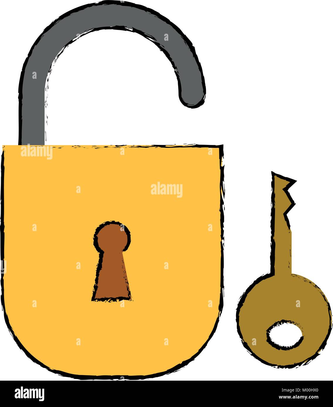 safe secure padlock with key vector illustration design Stock Vector ...