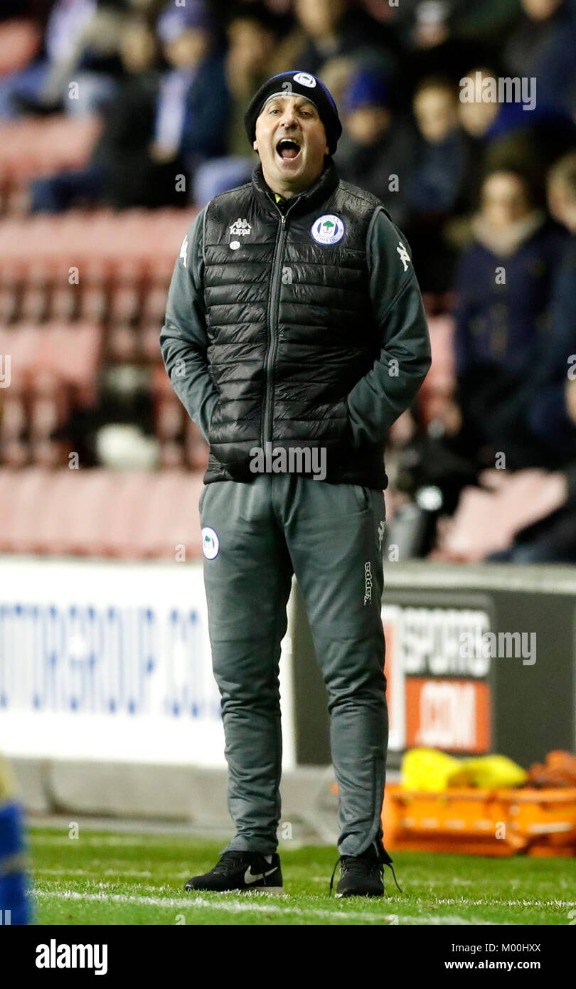 Wigan Athletic manager Paul Cook during the Emirates FA Cup, Third ...