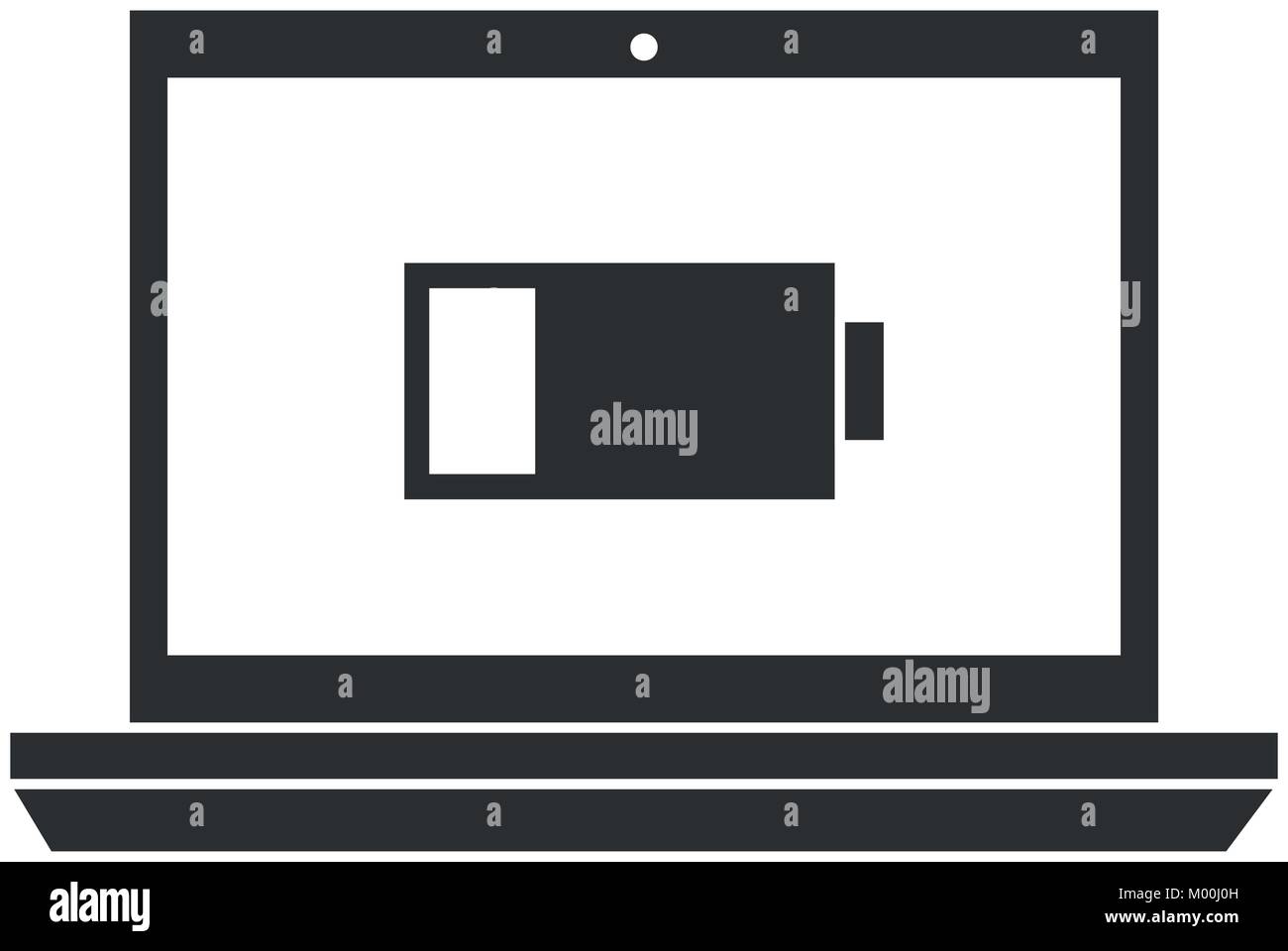 laptop computer with battery level vector illustration design Stock ...