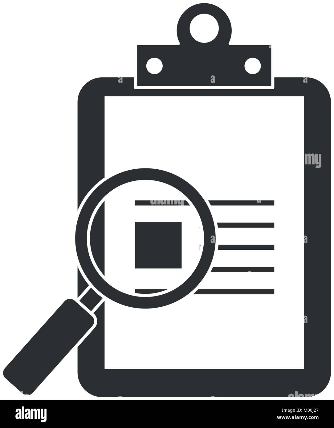 clipboard paper with magnifying glass vector illustration design Stock ...