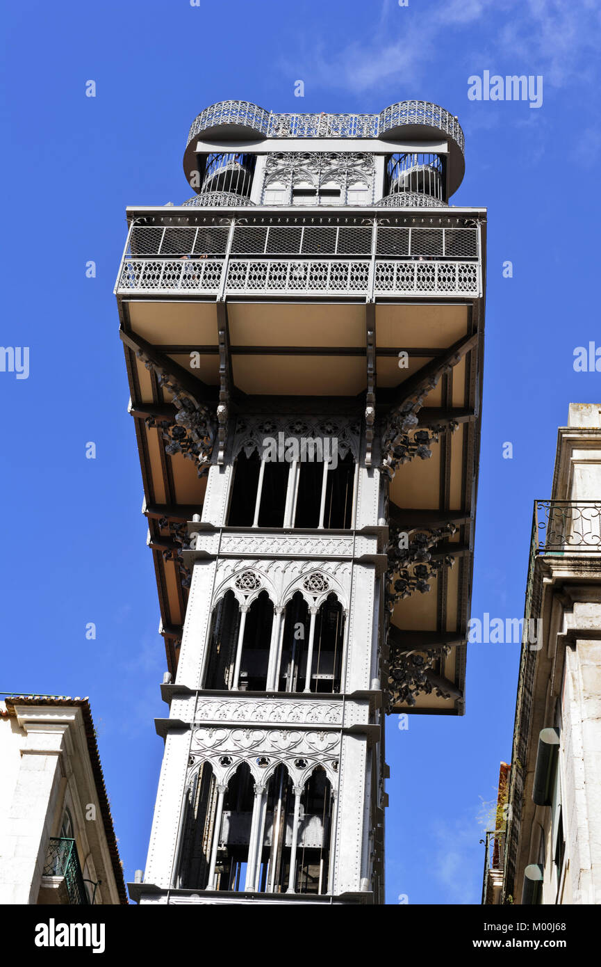 The Santa Justa Lift, Lisbon, Portugal Stock Photo - Alamy