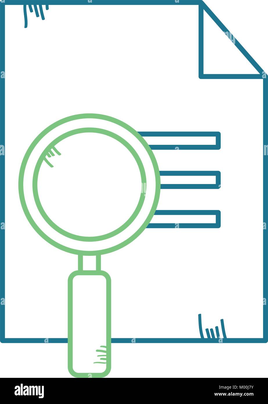 paper document with magnifying glass Stock Vector Image & Art - Alamy