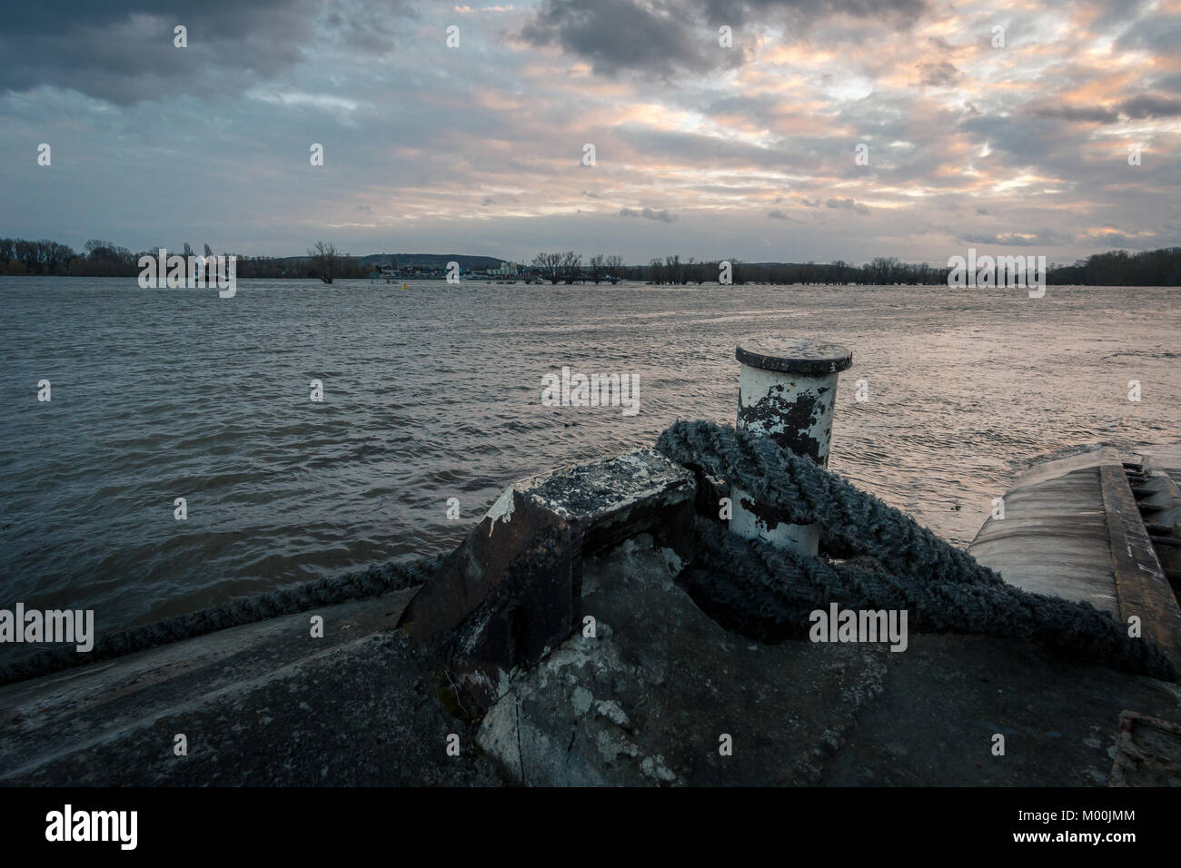Sunset at the Rhein river, Germany Stock Photo - Alamy