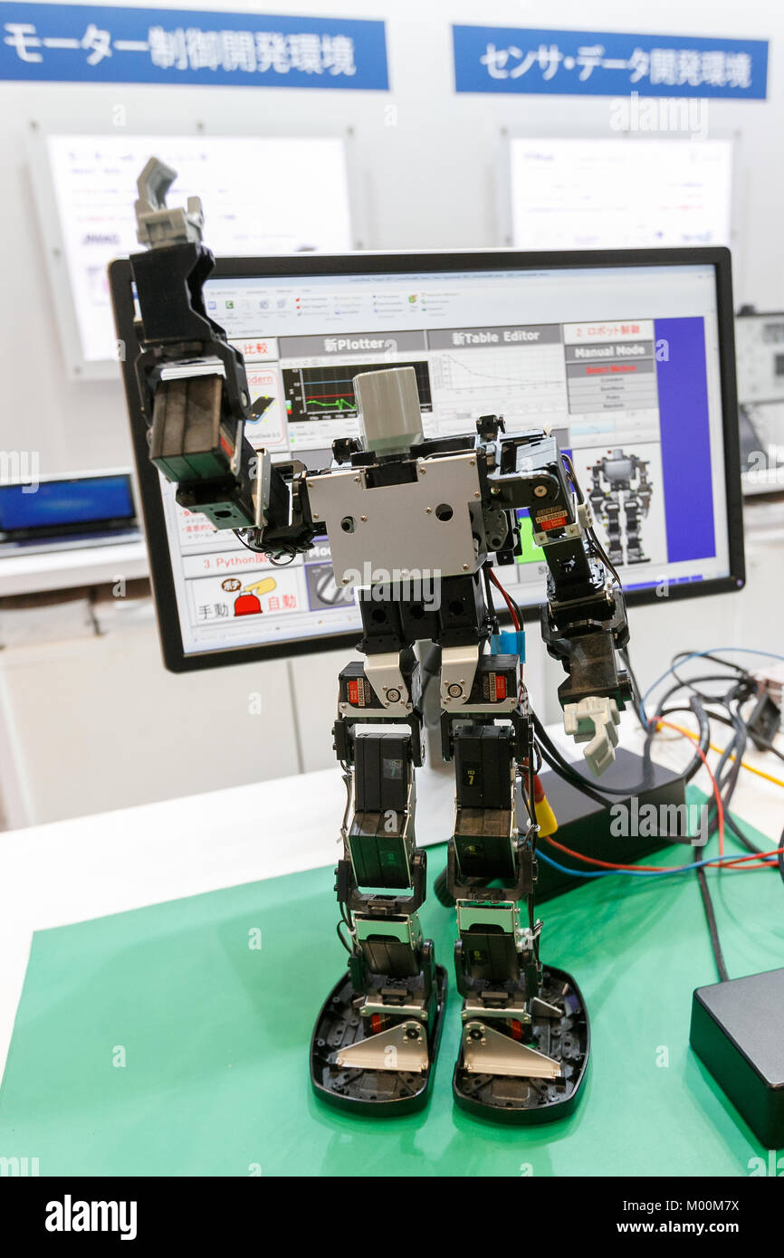 Tokyo, Japan. January 17, 2018. A robot KHR-3 performs during the RoboDEX exhibition in Tokyo ...