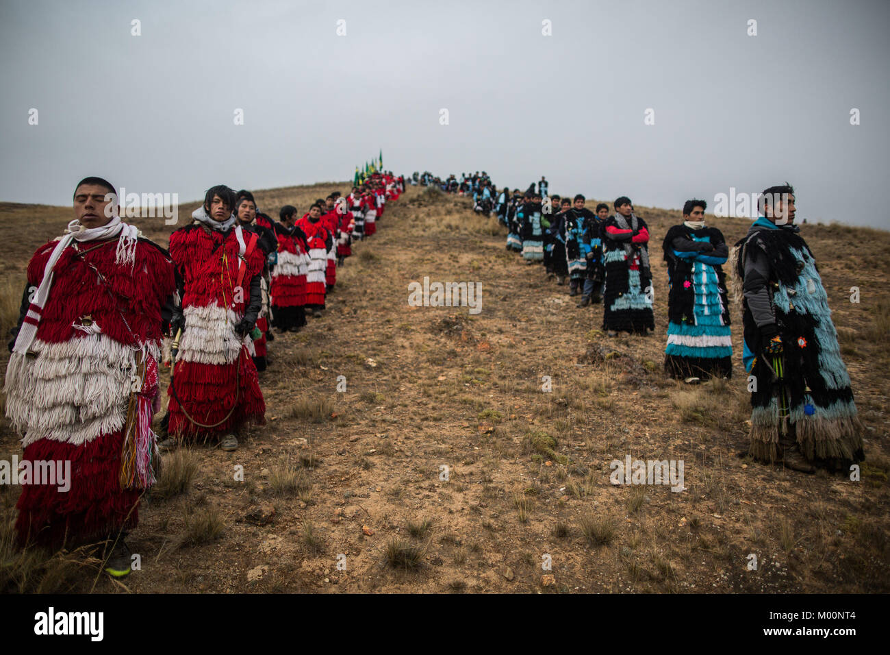 Cusco, Peru. 29th Dec, 2017. Members of the Quispicanchis nation of red ...