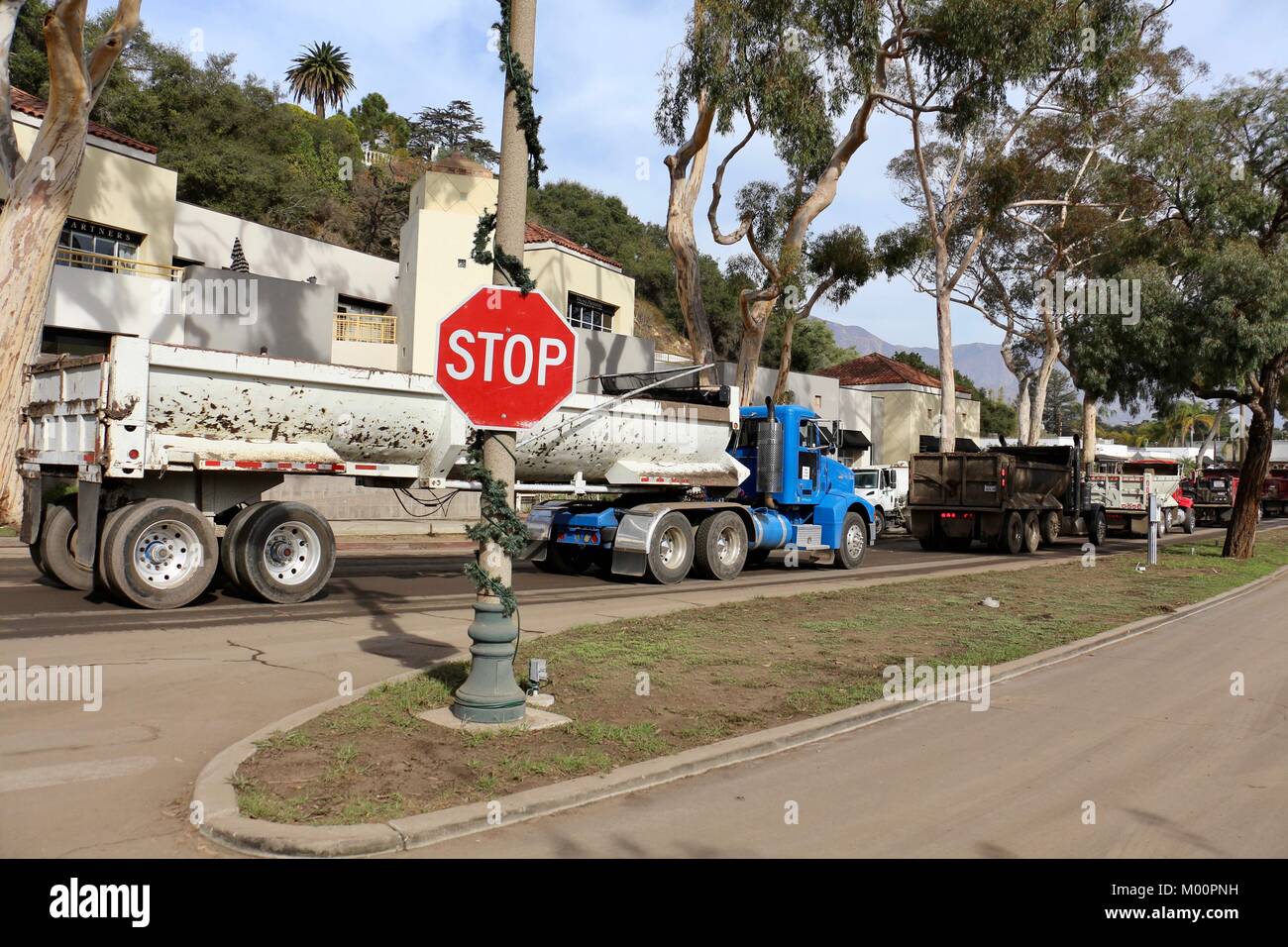 Montecito, California, USA. 16th Jan, 2018. Crews make progress towards ...