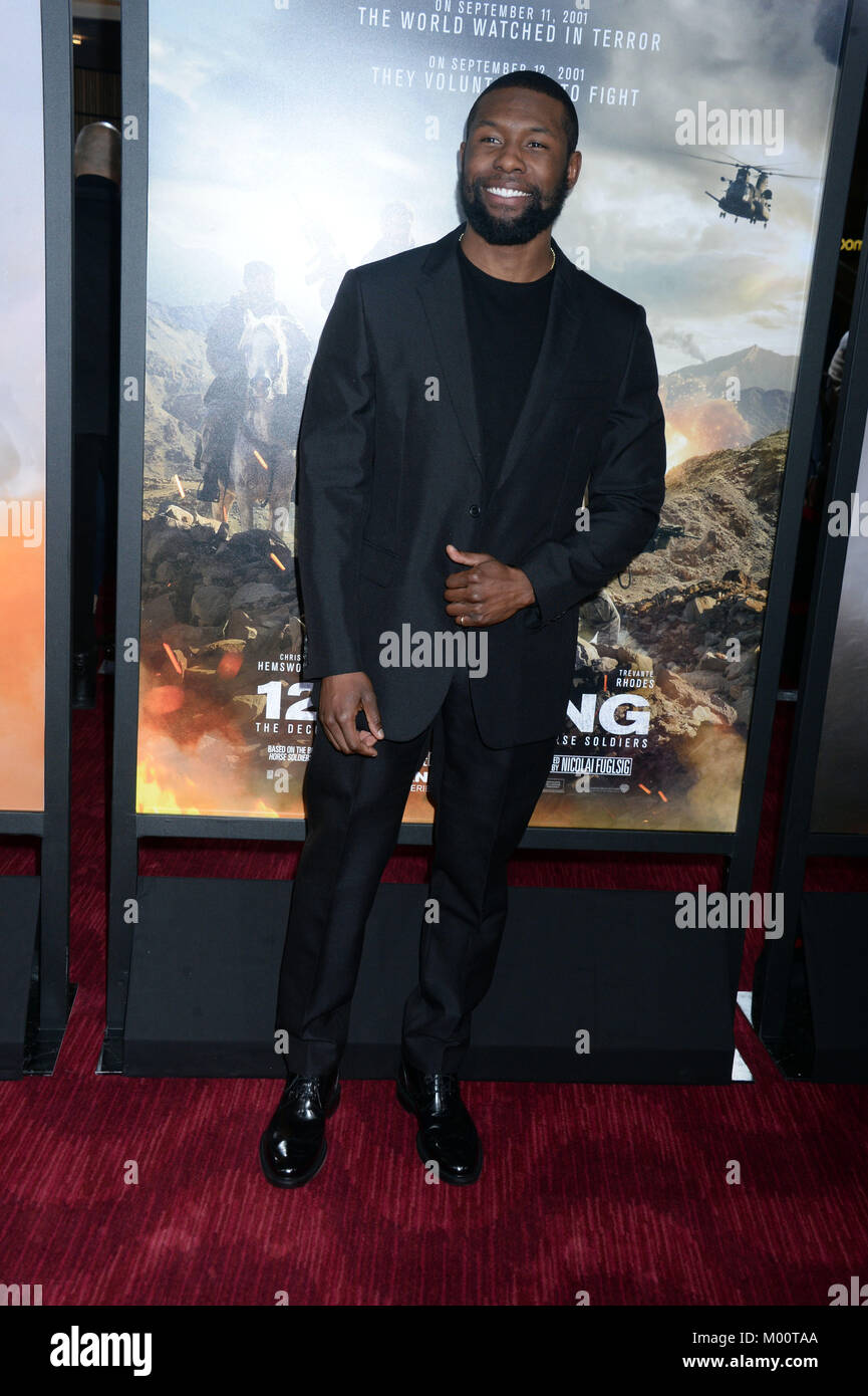 NEW YORK, NY - JANUARY 16: Trevante Rhodes attend the '12 Strong' World ...