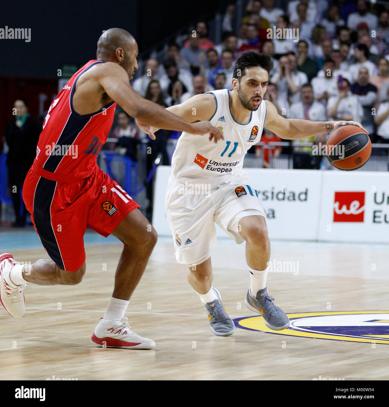 during Real Madrid vs Baskonia Euroleague basketball match in Madrid ...