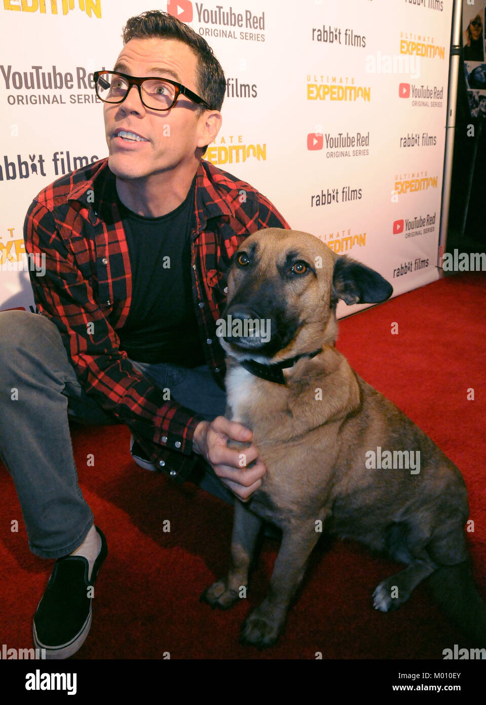 Los Angeles, California, USA. 17th Jan, 2017. Actor Steve-O and his dog ...