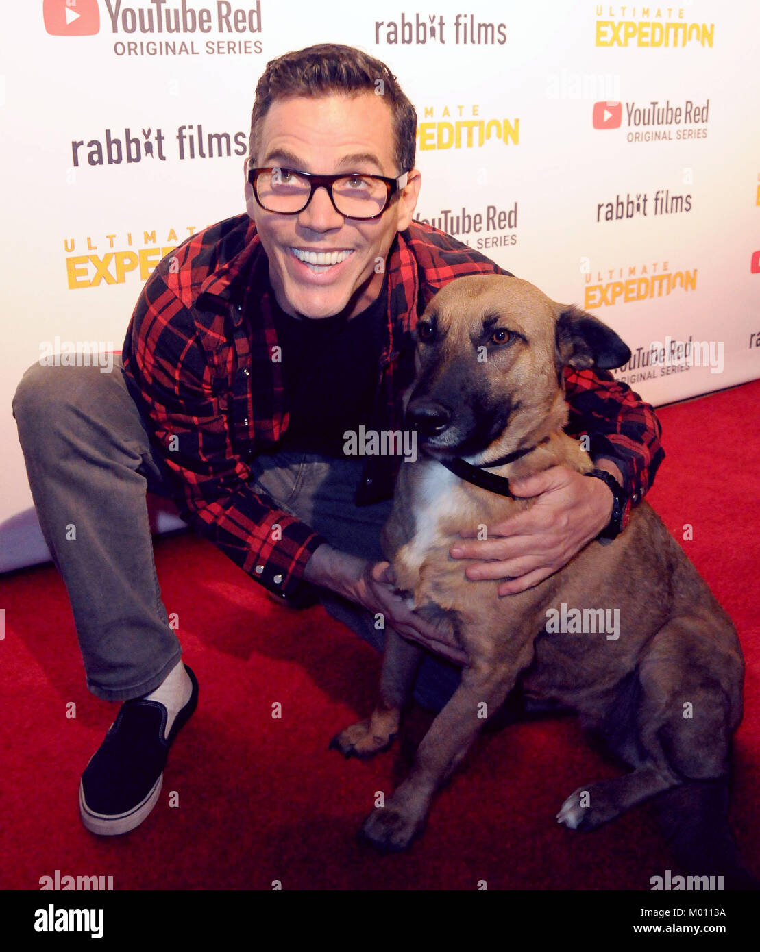 Los Angeles, California, USA. 17th Jan, 2017. Actor Steve-O and his dog ...