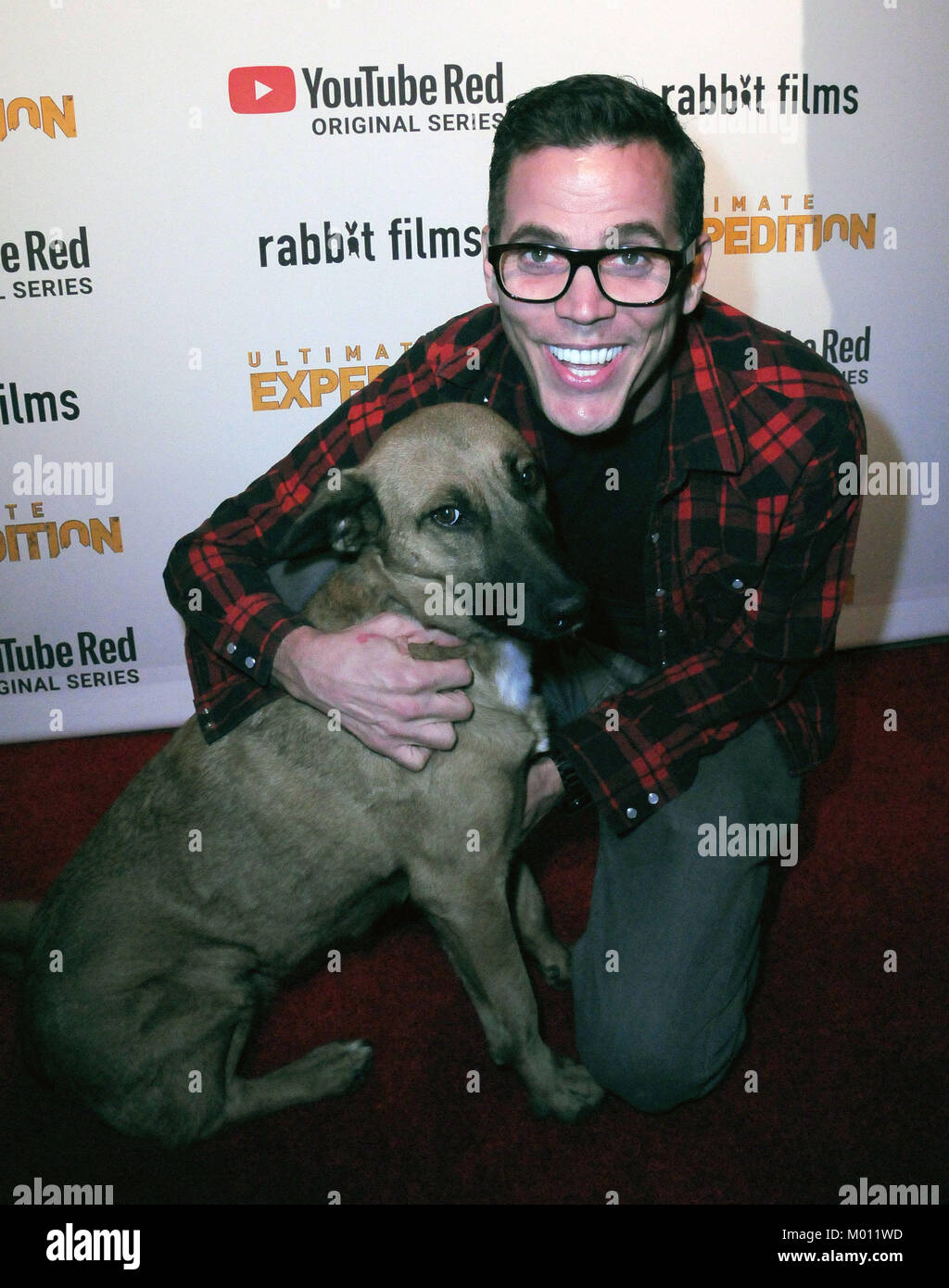 Los Angeles, California, USA. 17th Jan, 2017. Actor Steve-O and his dog ...