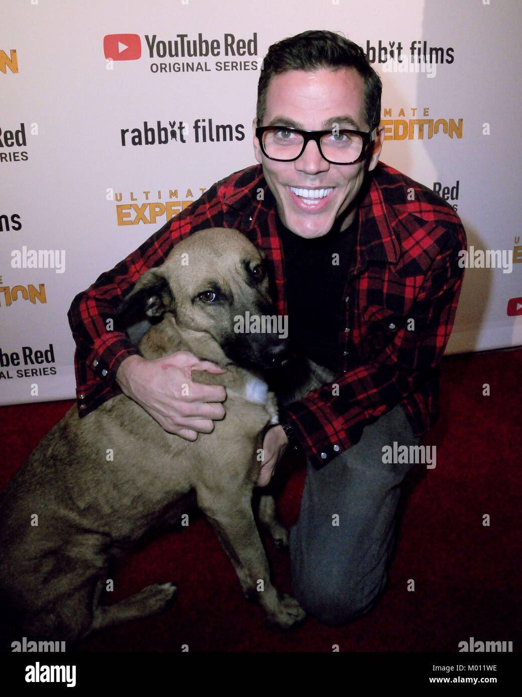 Los Angeles, California, USA. 17th Jan, 2017. Actor Steve-O and his dog ...
