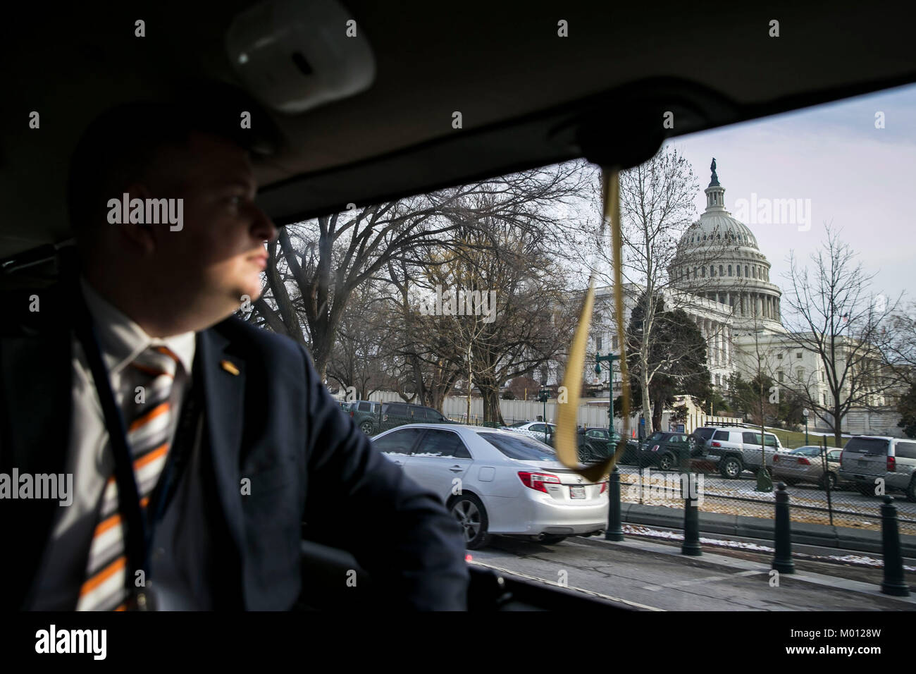 The U.S. Capitol is seen from U.S. President Donald Trump's motorcade ...