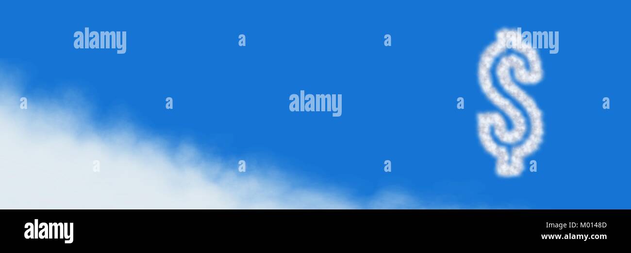 Dollar money Cloud Icon with sky Stock Photo - Alamy