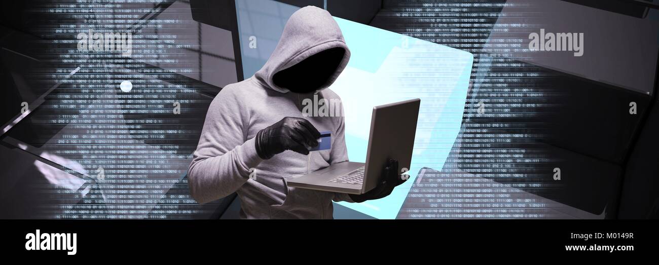 Anonymous hacker with computer code binary interface Stock Photo - Alamy