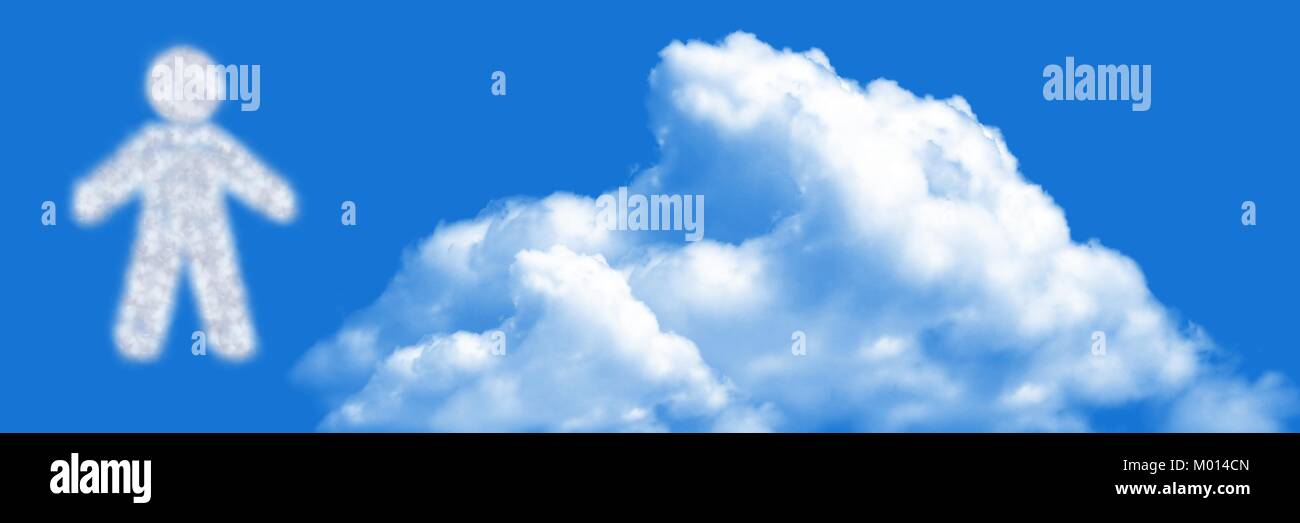 person Cloud Icon with sky Stock Photo - Alamy