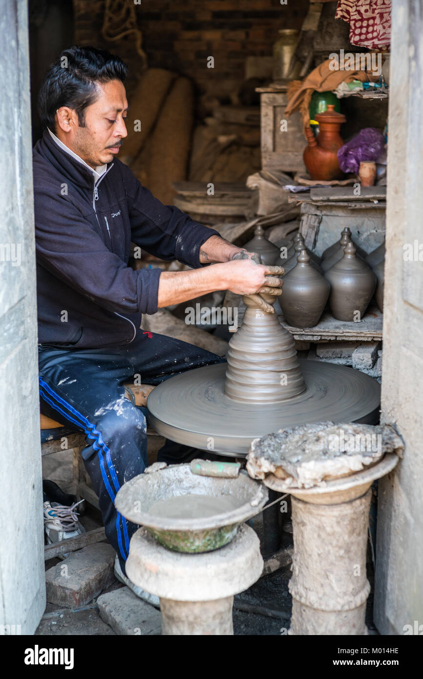 Pottery square, Bhaktapur, Nepal Stock Photo - Alamy