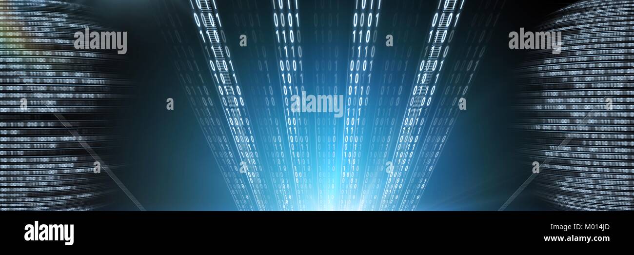 Code binary interface and blue background Stock Photo - Alamy