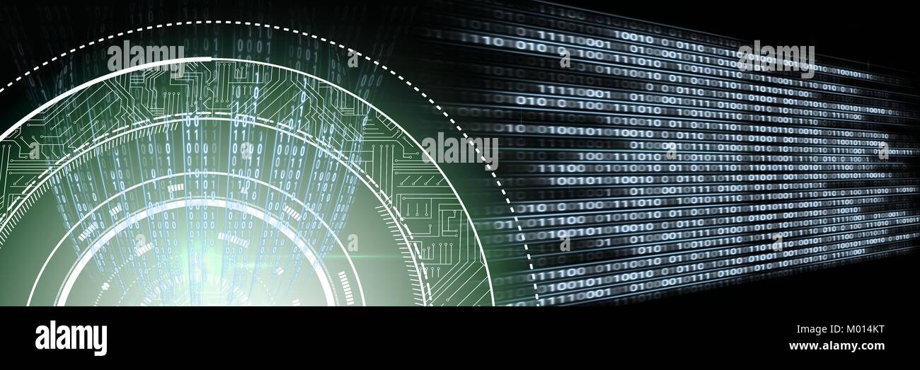 Code binary interface and green background Stock Photo - Alamy